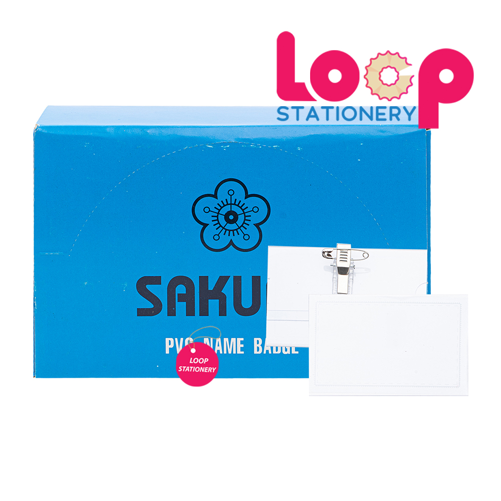 PVC Name Badge With Clip 1pcs Loop Stationery
