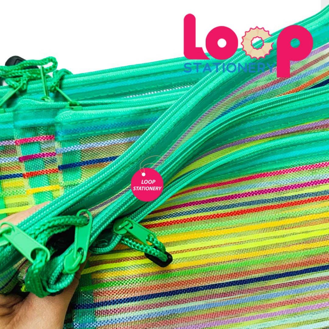 Rainbow Zipper Bag Mesh Document Bag A6 A5 B5 A4